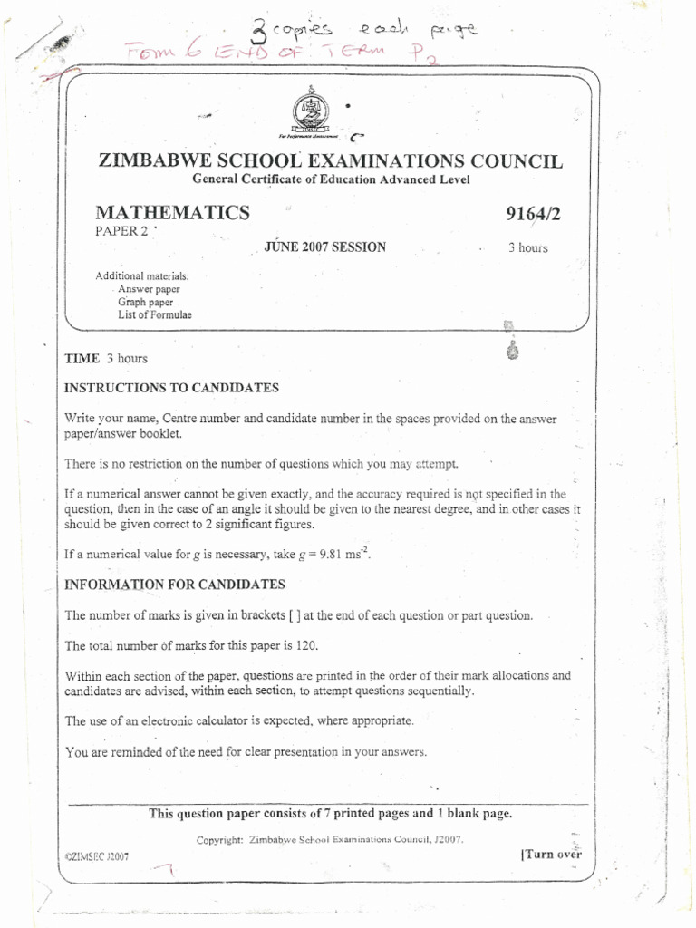 2007_JUNE_P2 | PDF | Equations | Numbers