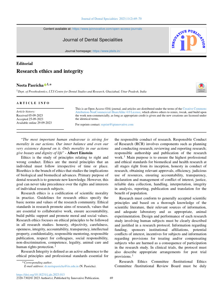 Research Ethics and Integrity | PDF | Institutional Review Board ...