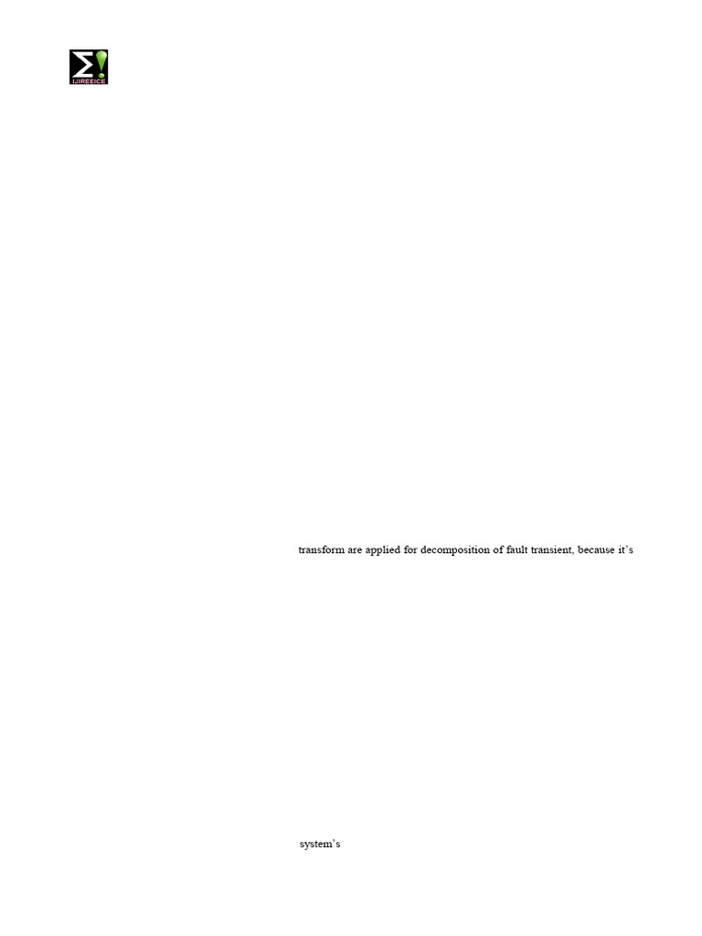 Power System Fault Analysis Using Signal Processing Technique Pdf