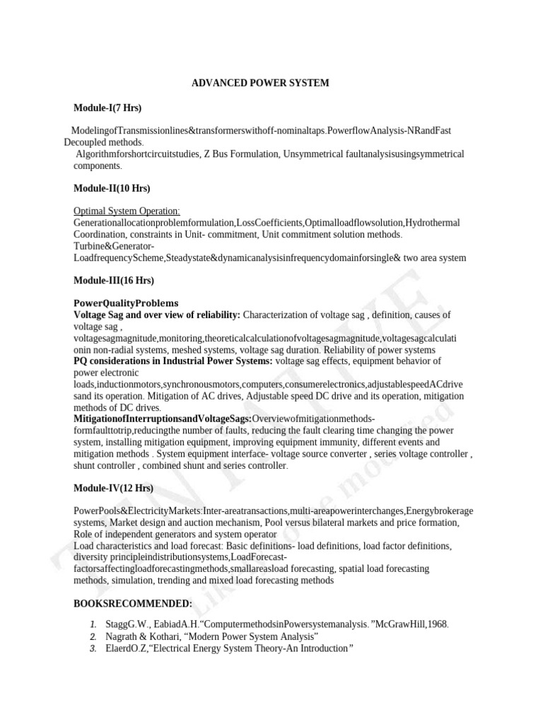 SYLLABUS | PDF | Power Electronics | Electrical Engineering