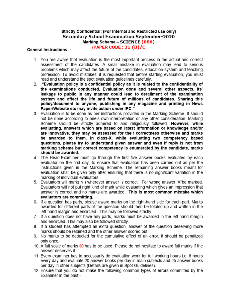 SCIENCE_(086)_SET_31_B_C_MARKING_SCHEME_COMPTT_2020 | PDF | Atrium (Heart) | Ventricle (Heart)