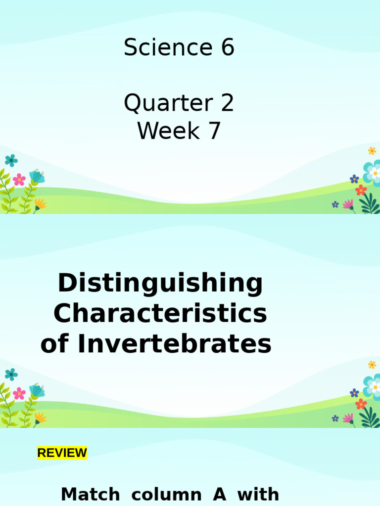 Q2 PPT Week 7 Sci 6 | PDF | Invertebrate | Skeleton