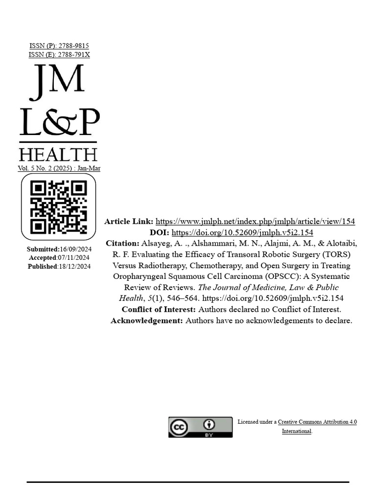 Efficacy of TORS in OPSCC Treatment | PDF | Head And Neck Cancer ...
