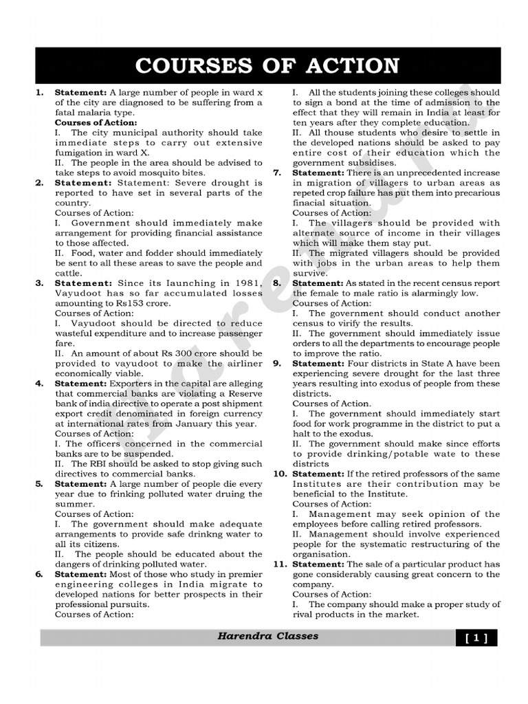 Courses of Action (English) | PDF