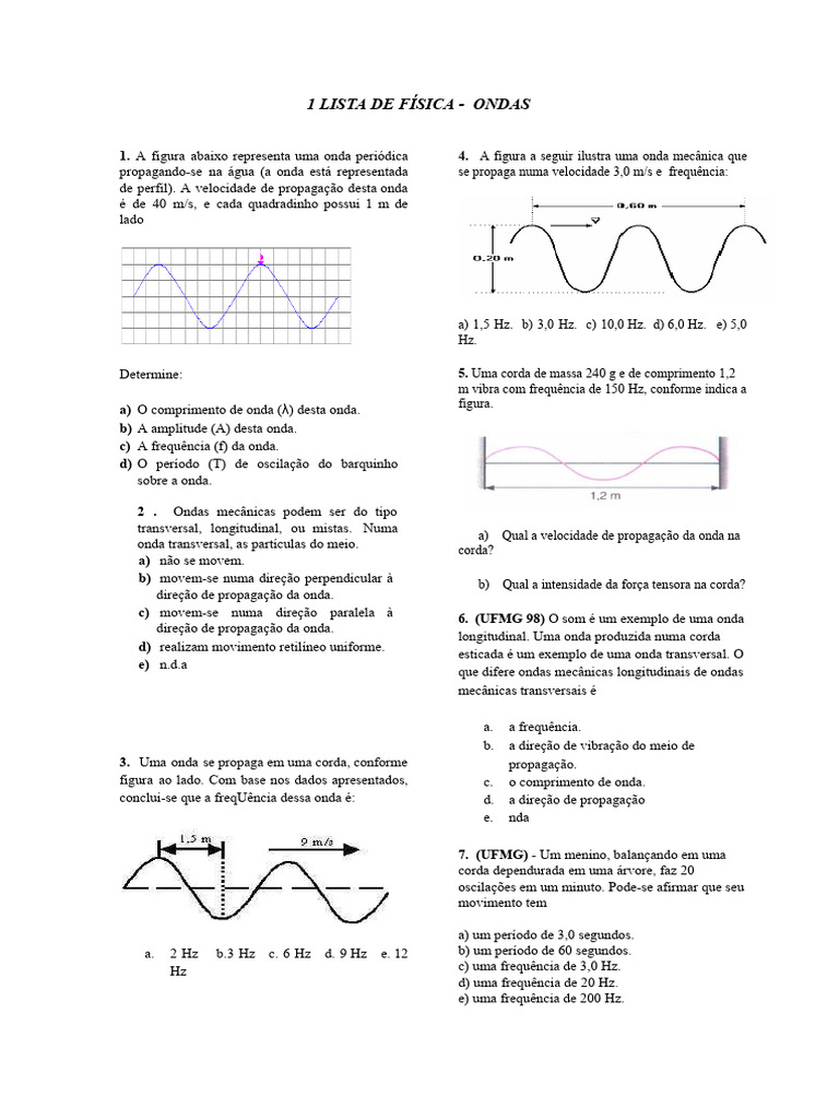 Exemplos de Ondas Periódicas na Física | PDF | Ondas | Frequência