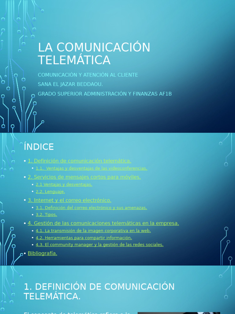 LA COMUNICACIÓN TELEMÁTICA | PDF | Internet | Videotelefonía