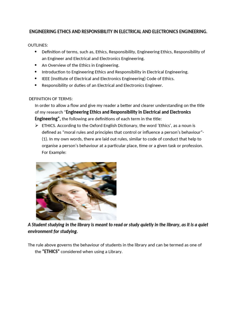 Engineering Ethics and Responsibility in Electrical and Electronics Engineering | PDF ...