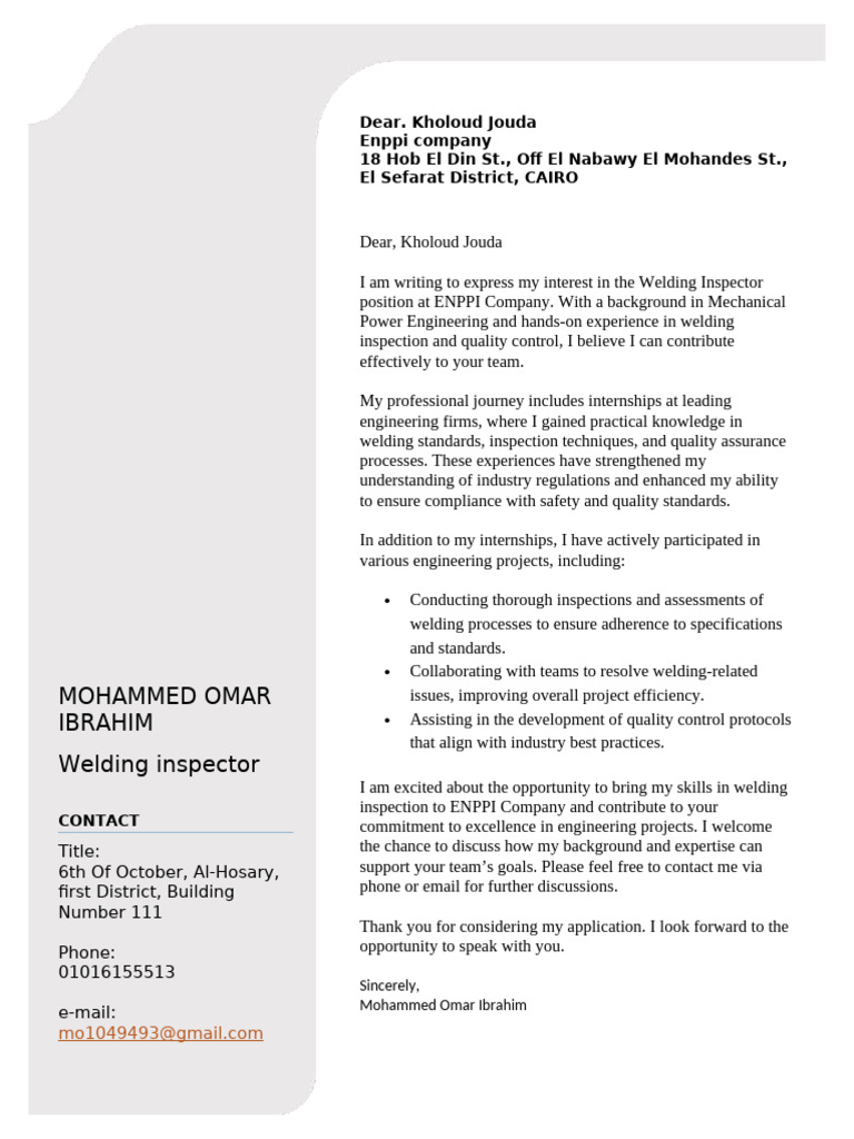 cover latter | PDF