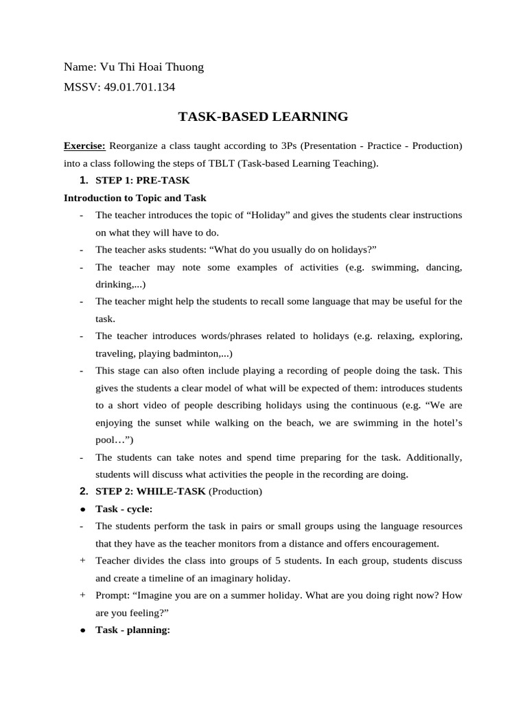 Reorganizing 3Ps to TBLT in Class | PDF | Linguistics | Cognitive Science