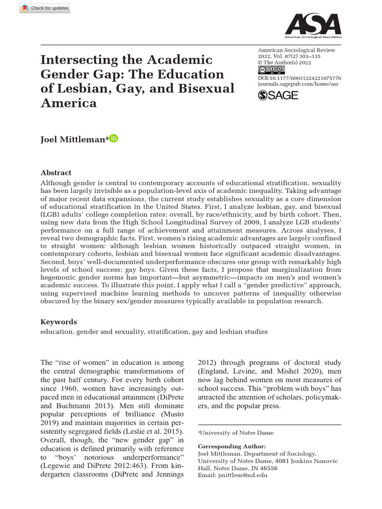 Mittleman Gendered Education | PDF | Gender | Gender Studies