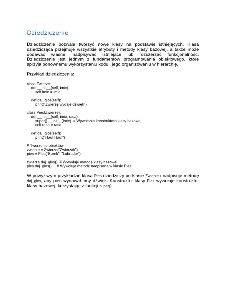 Python 04 - Dziedziczenie | PDF