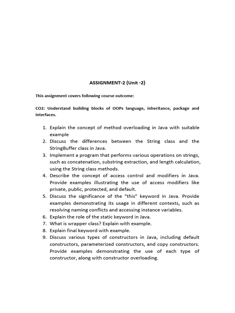 Assignment 2 OOPJ | PDF Assignment 2 OOPJ | PDF