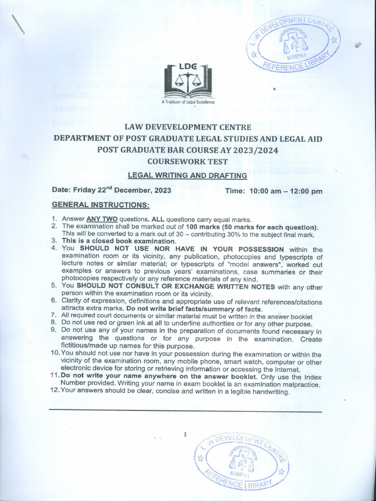 Legal Writing & Drafting 2023-1 | PDF