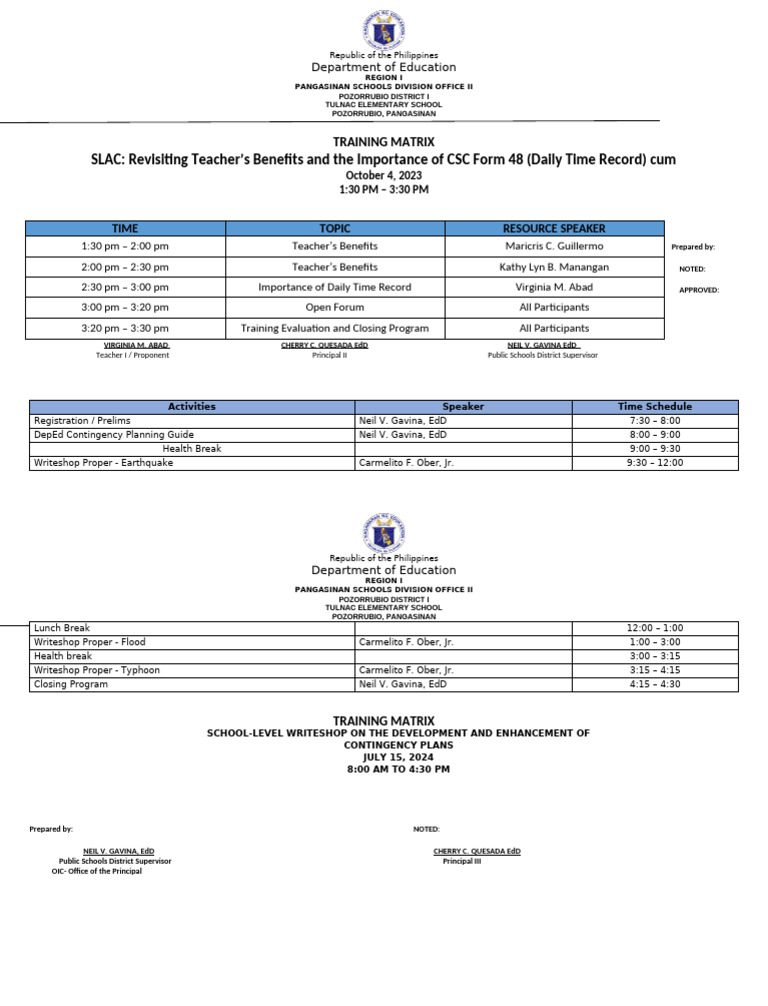 Training Matrix Slac Workshop On Teaching Mathematics Through ...
