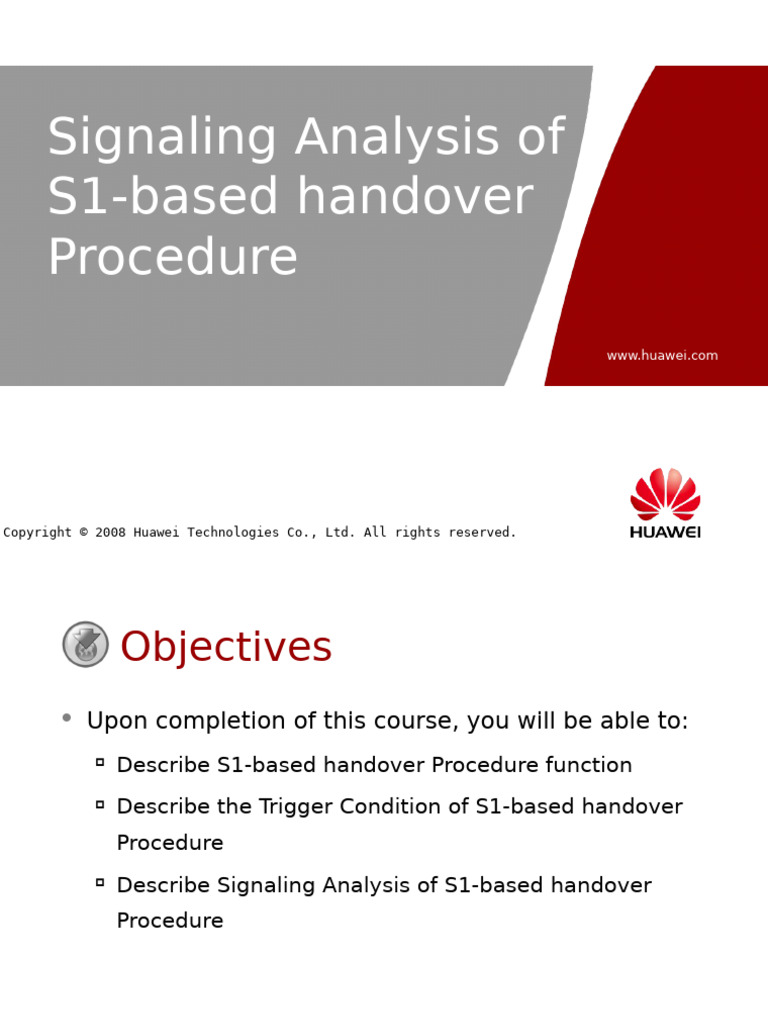 OEA000107 SAE Signaling Analysis - S1-handover Procedure ISSUE1.00 ...
