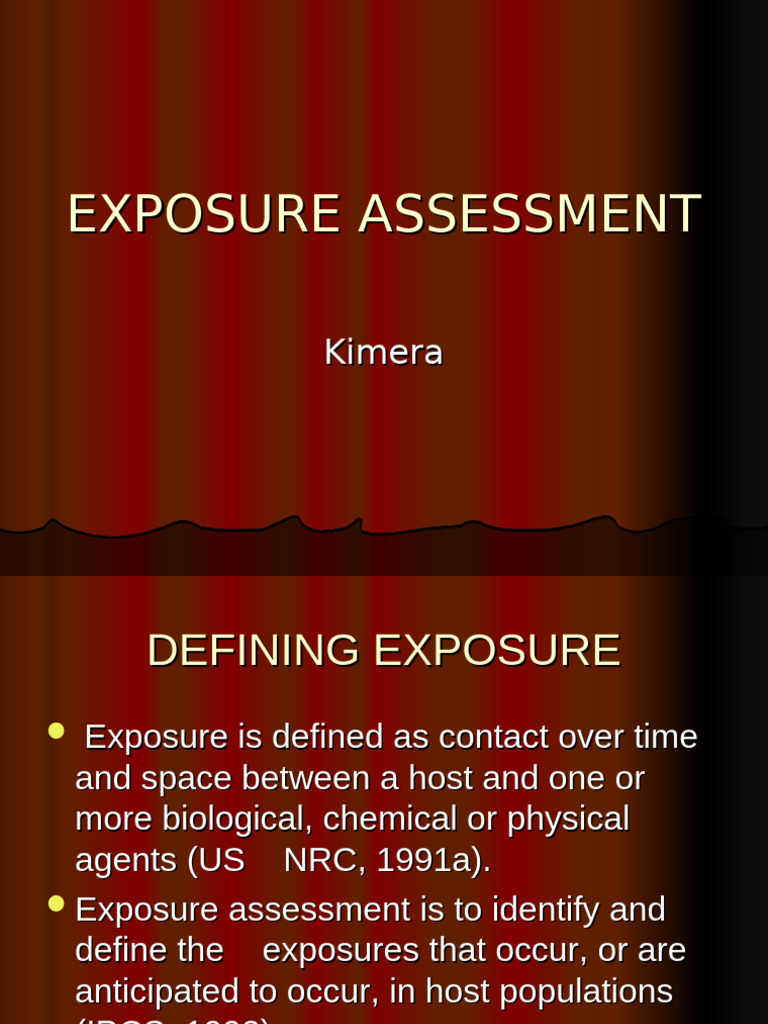 Exposure Assessment | PDF | Dose (Biochemistry) | Chemistry