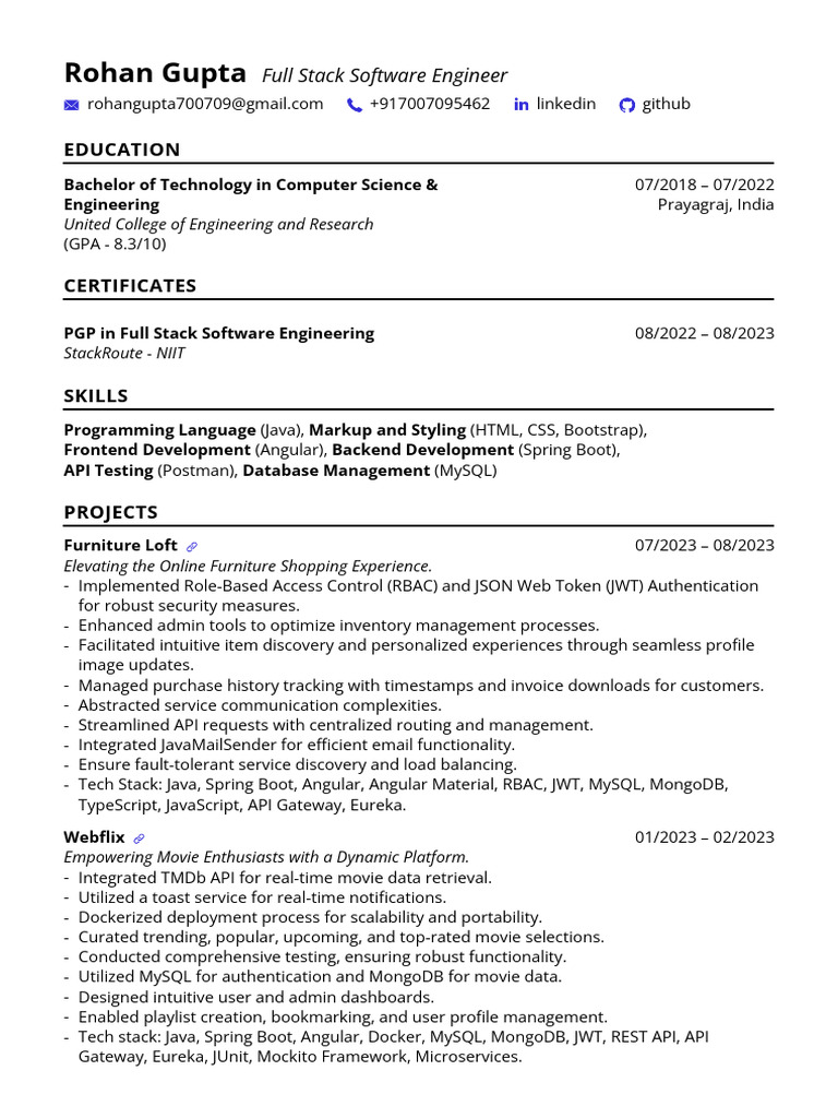 Rohan Gupta Resume 1 | PDF