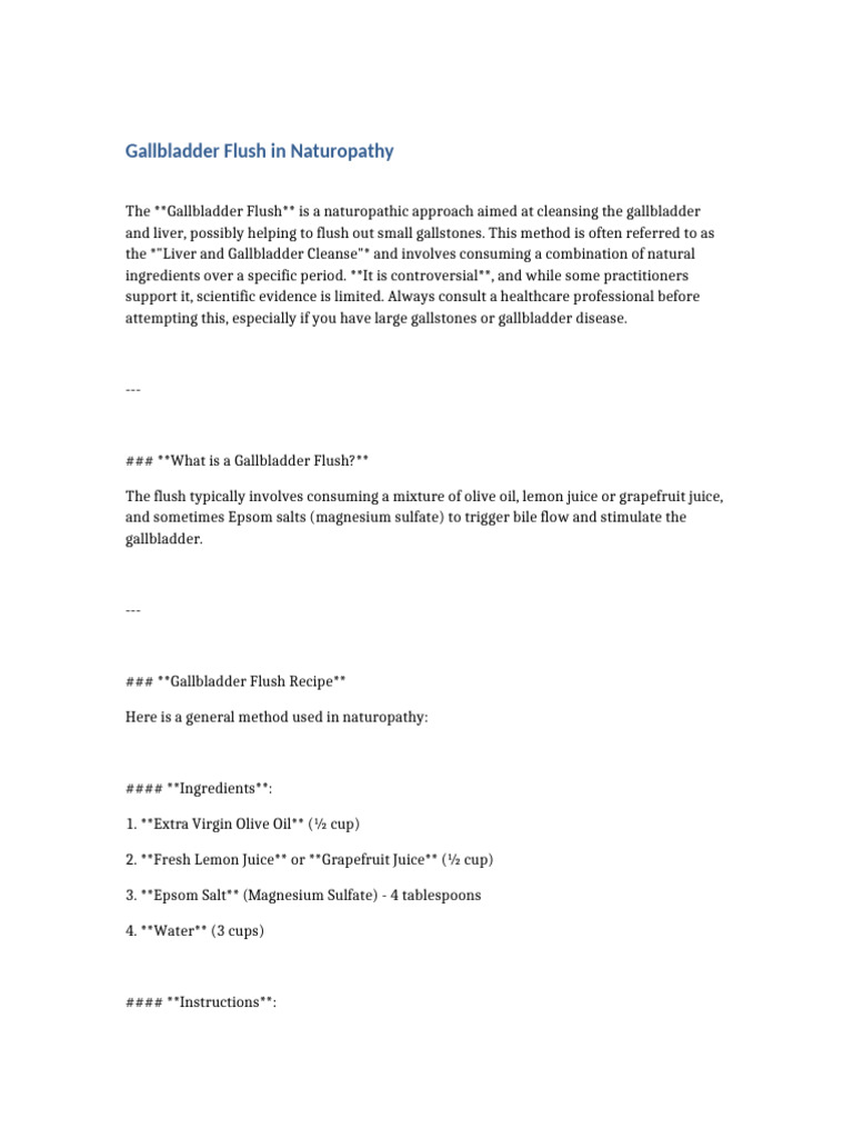 Gallbladder Flush Instructions Guide | PDF | Gallbladder | Bile