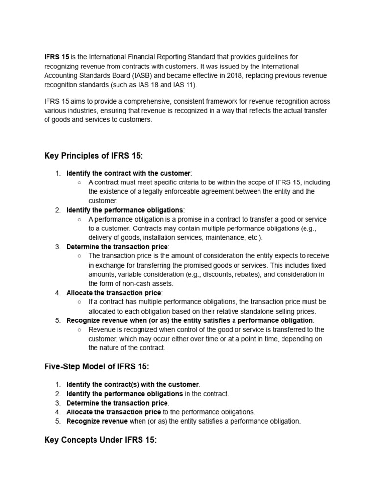 IFRS 15 | PDF | International Financial Reporting Standards | Business