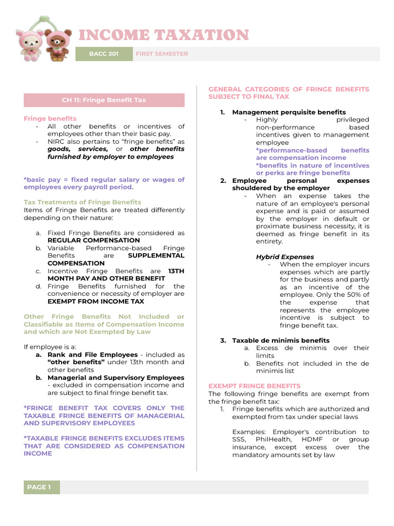 CH 11 | PDF | Employee Benefits | Taxes