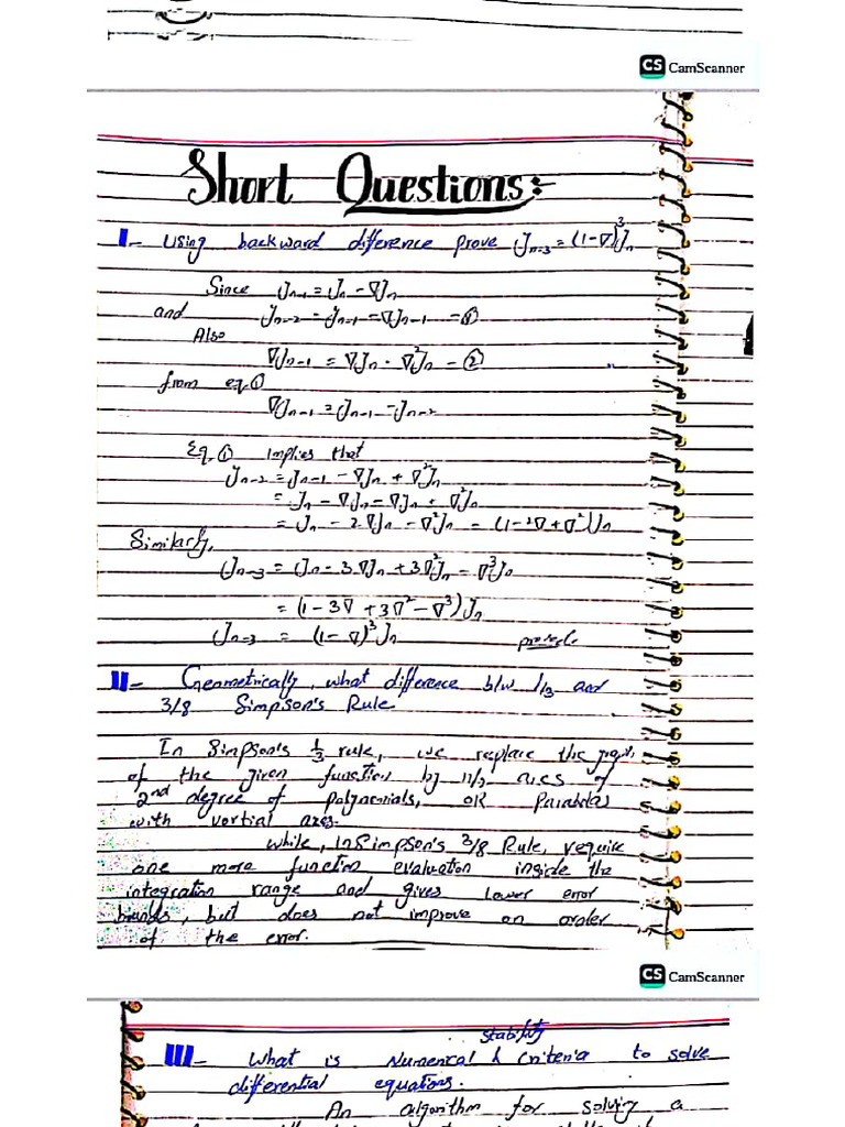 Numerical Analysis 2 Shorts | PDF