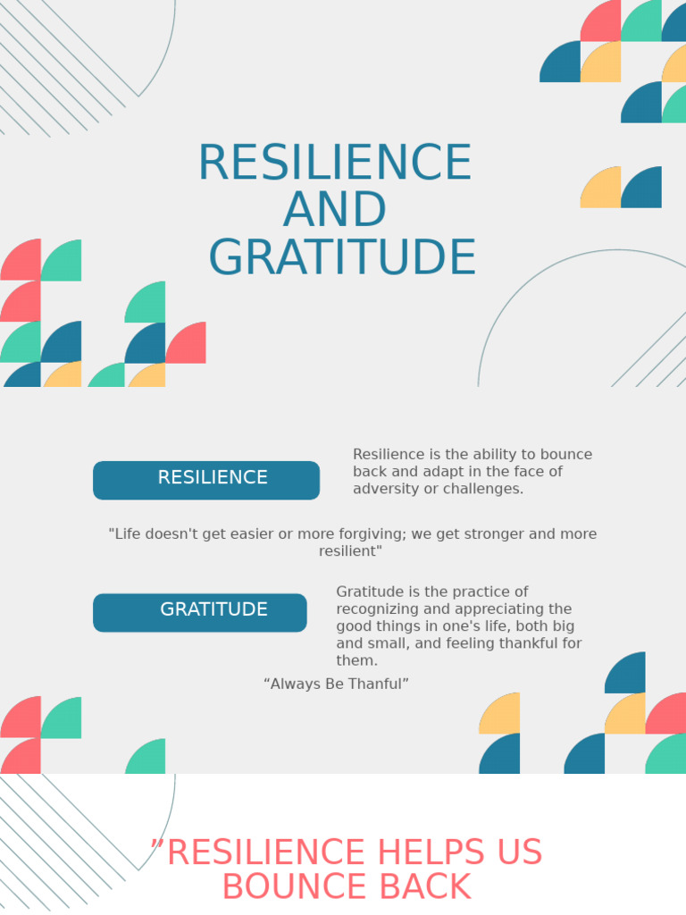 Resilience and Gratitude Slides | PDF | Psychological Resilience ...