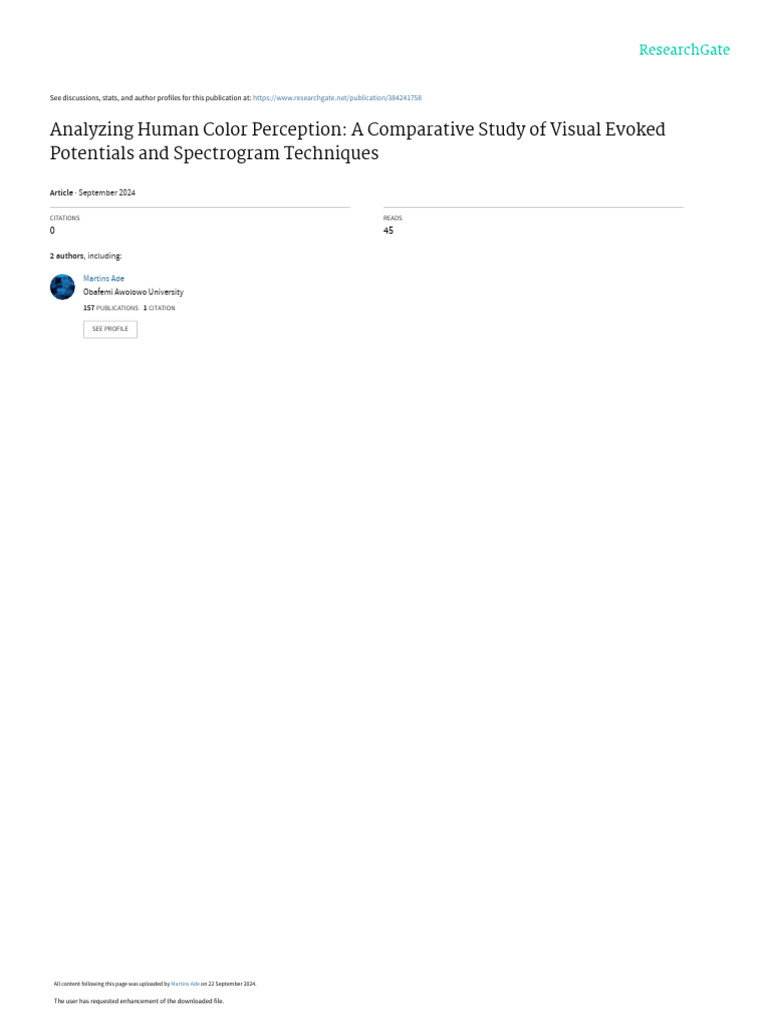 Analyzing Human Color Perception | PDF | Electroencephalography | Perception