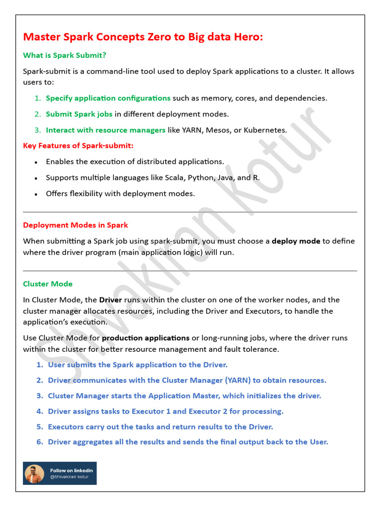 Day 26 Modes of Deployment | PDF | Computer Cluster | Apache Spark