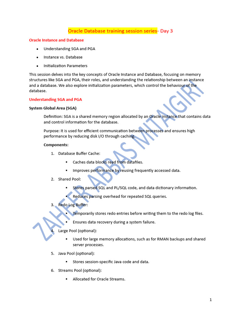 Oracle Database Training Session Day-3 | PDF | Databases | Computer File Oracle Database Training Session Day-3 | PDF | Databases | Computer File