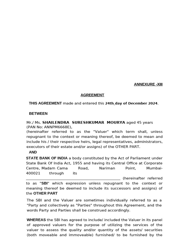 Service Level Agreement Annexure-XIII | PDF | Real Estate Appraisal ...