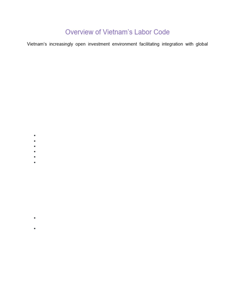 Overview of Vietnam's Labor Code | PDF | Employment | Labour Law