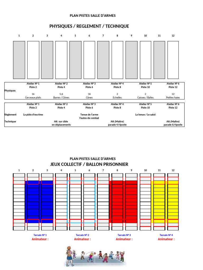 Plan de Pistes pour Salle d'Armes | PDF | Escrime | Sports individuels