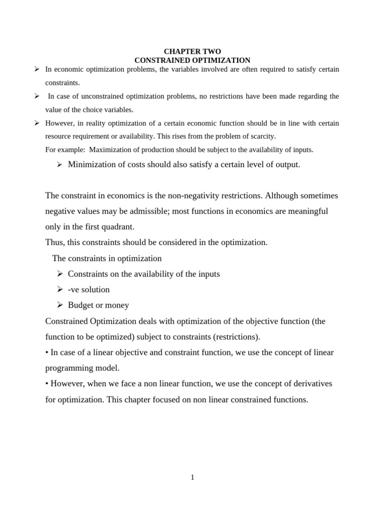 Chapter 2 and 3(1) | PDF | Mathematical Optimization | Economic Equilibrium