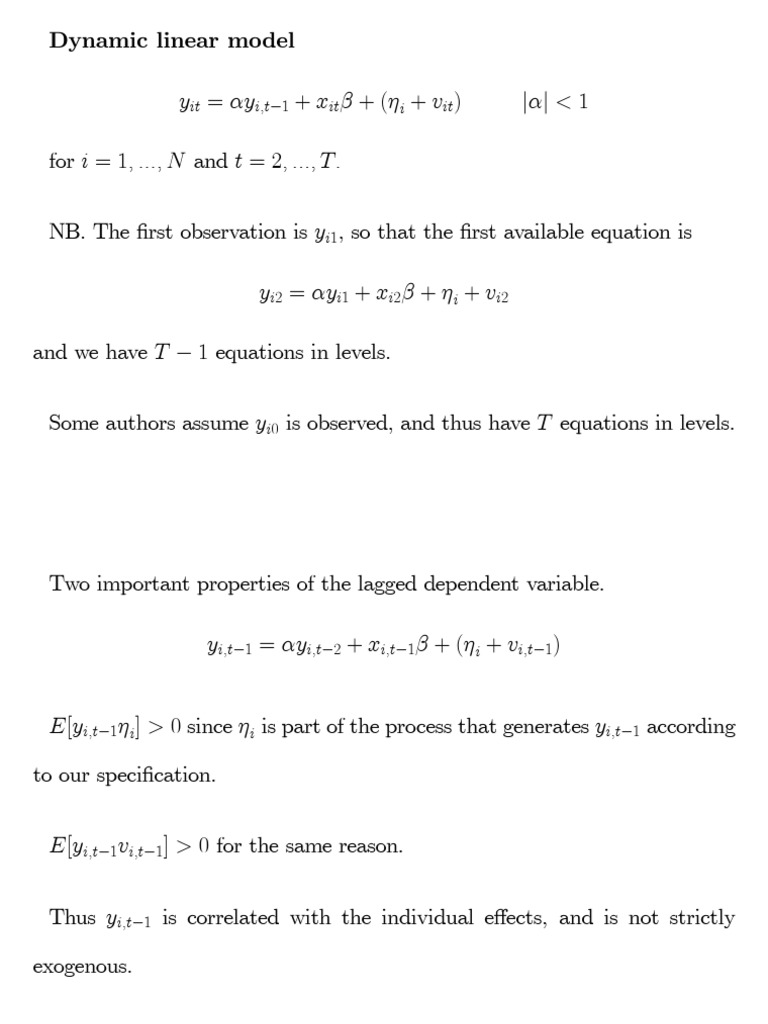 Dynamic Linear Model Estimation Techniques | PDF | Estimator | Ordinary Least Squares