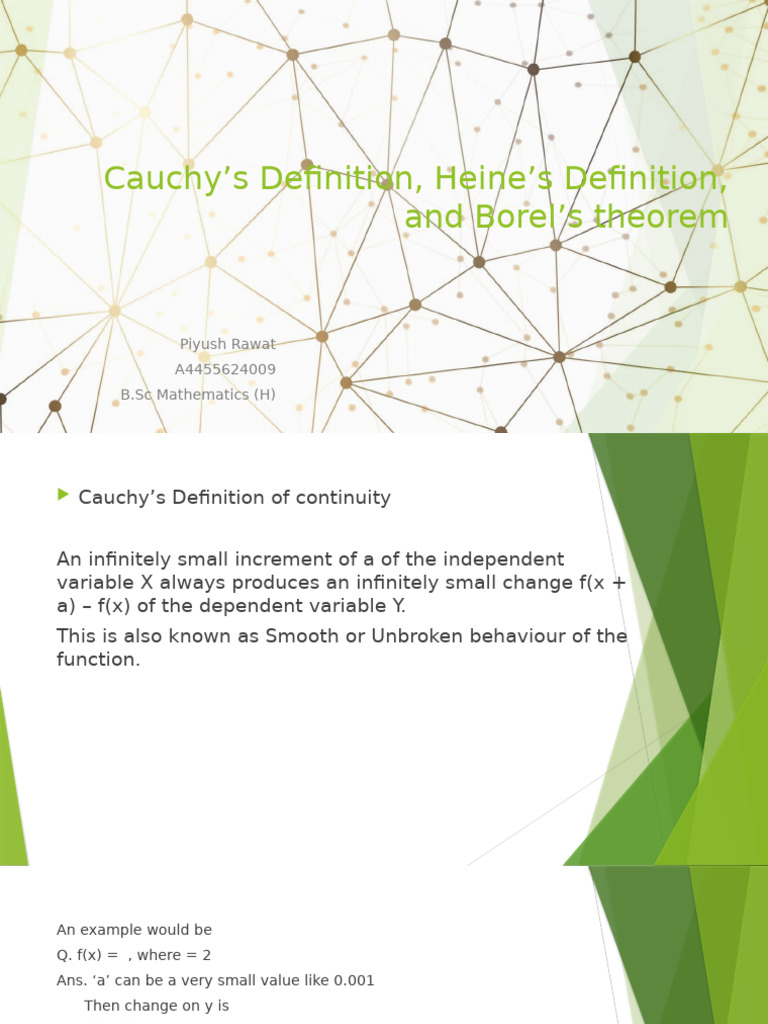 Cauchy's Definition, Heine's Definition, and Borel's | PDF