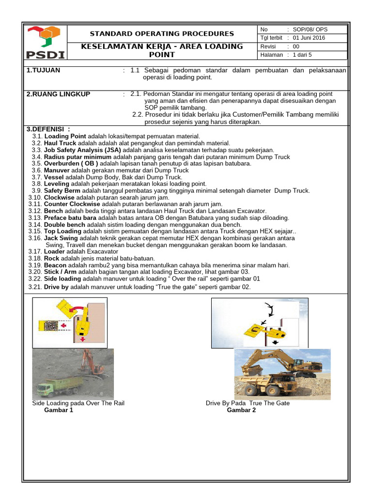 08.SOP Keselamtan Area Loading Point | PDF