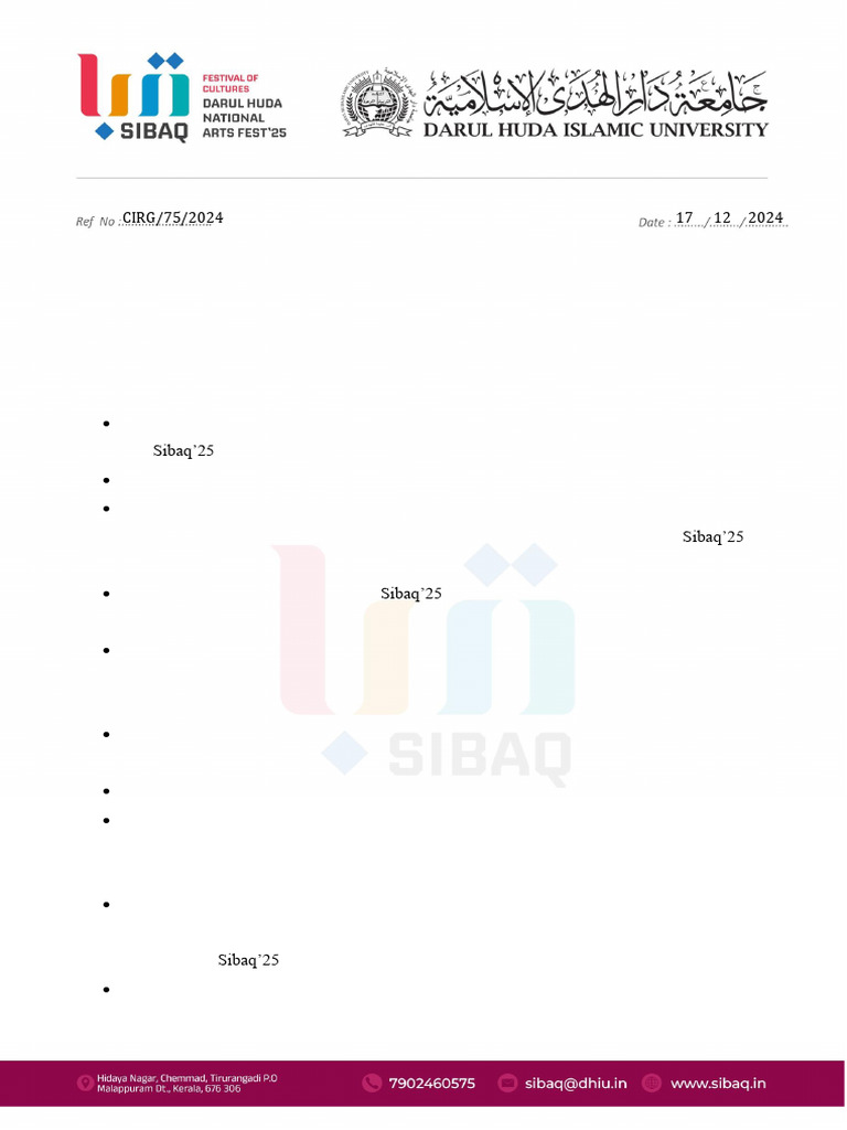 SIBAQ'25 Procession Guidelines | PDF