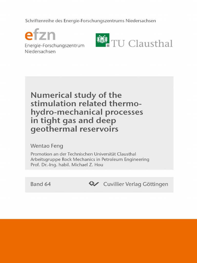 Cuvillier Verlag Numerical Study of The Stimulation Related Thermo ...
