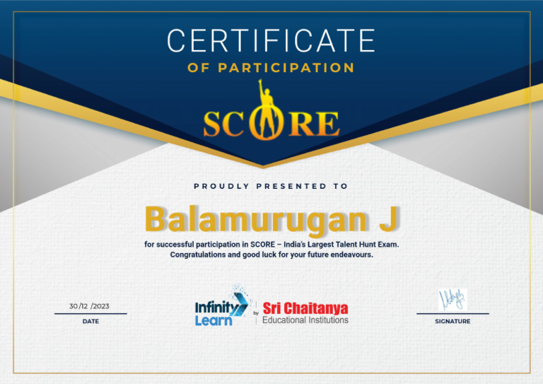Score Certificate | PDF
