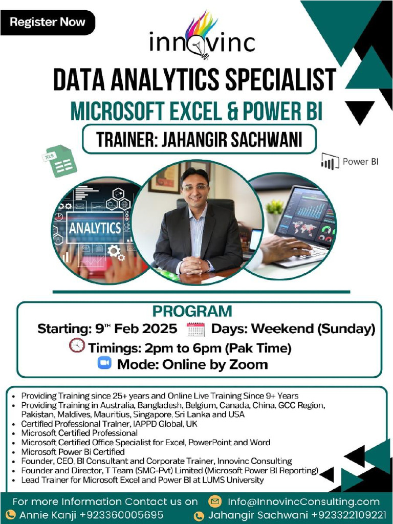 Flyer - Data Analytics Specialist - Excel and Power BI | PDF ...