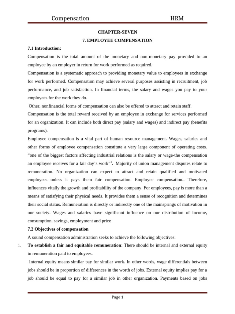 HRM CHAPTER 7 | PDF | Cost Of Living | Compensation And Benefits