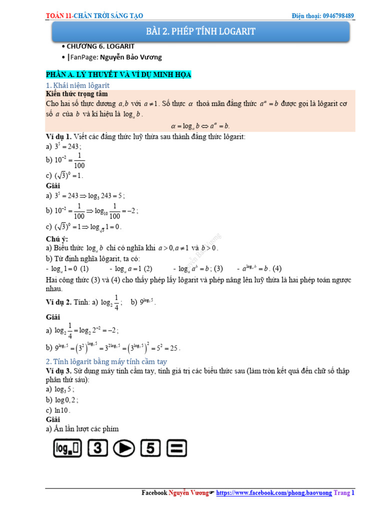 bai-2-phep tinh logarit -CH | PDF