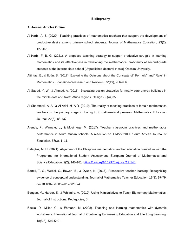 Final REFERENCE | PDF | Mathematics | Teachers