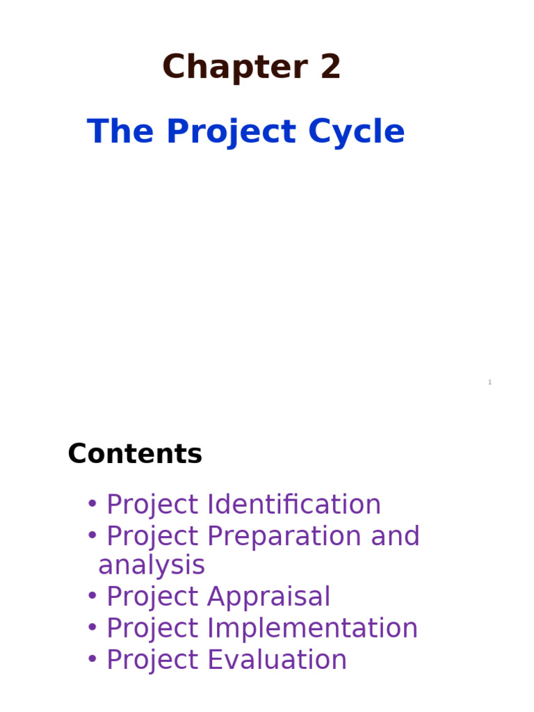 Chapter 2 - The Project Cycle | PDF | Swot Analysis | Feasibility Study