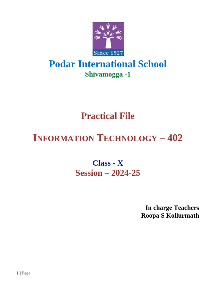 Sample - IT-402 Practical File 2024-25 | PDF | Relational Database | Databases