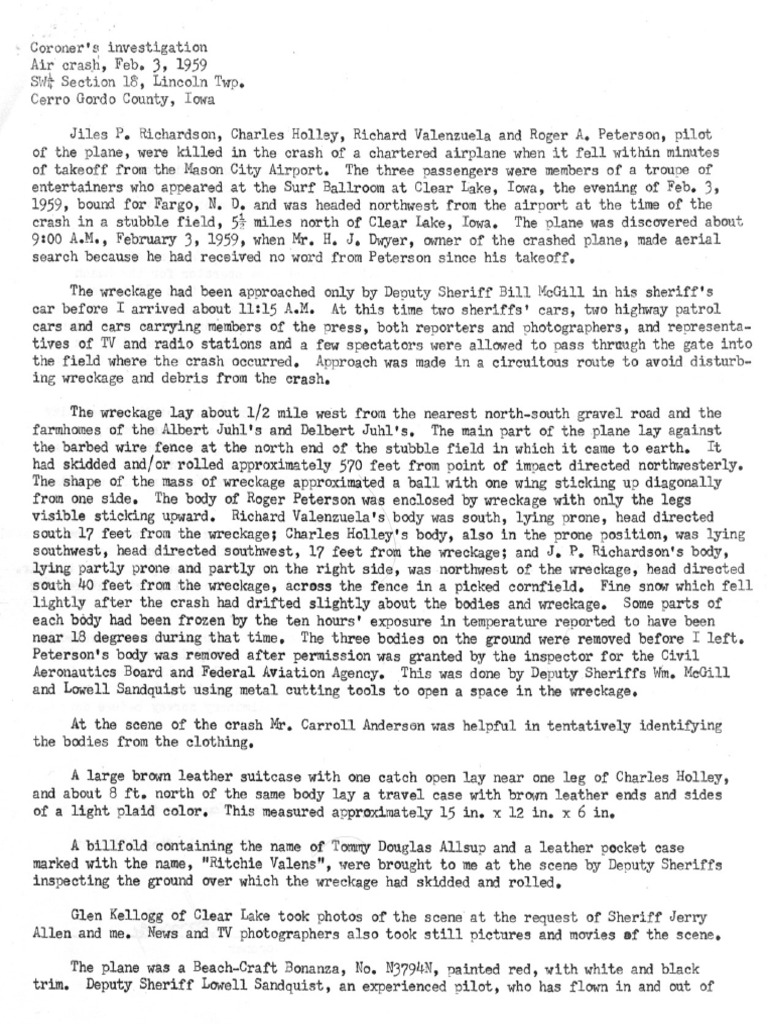 Morte de Ritchie Valens | PDF