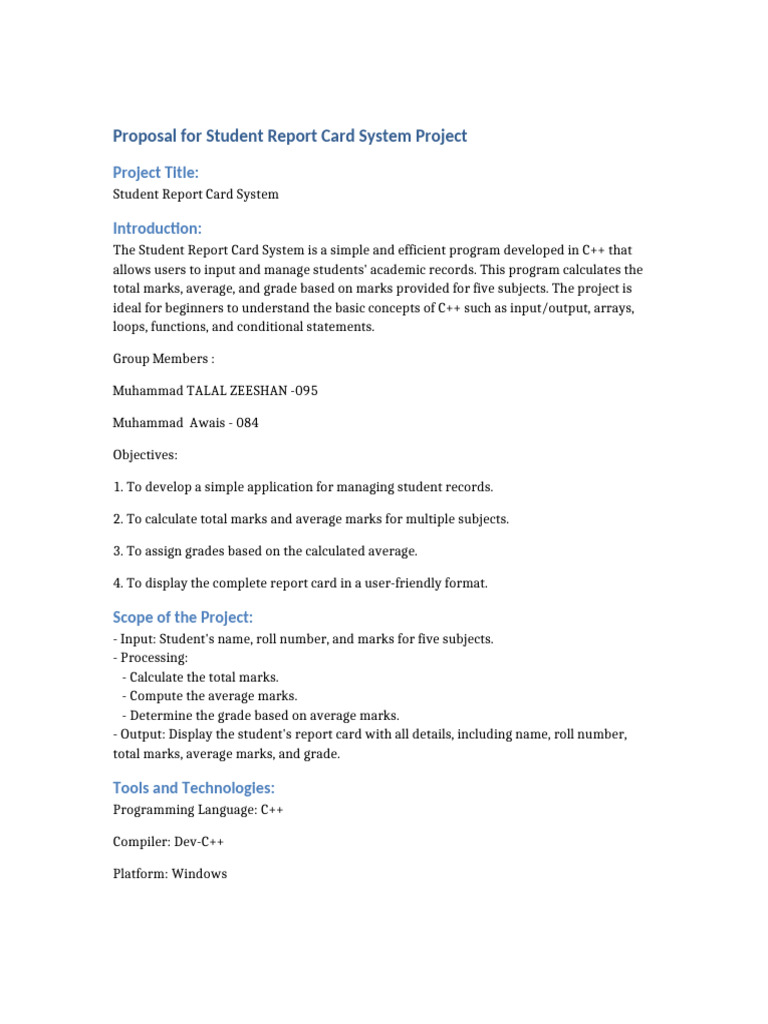 PF Project Proposal | PDF