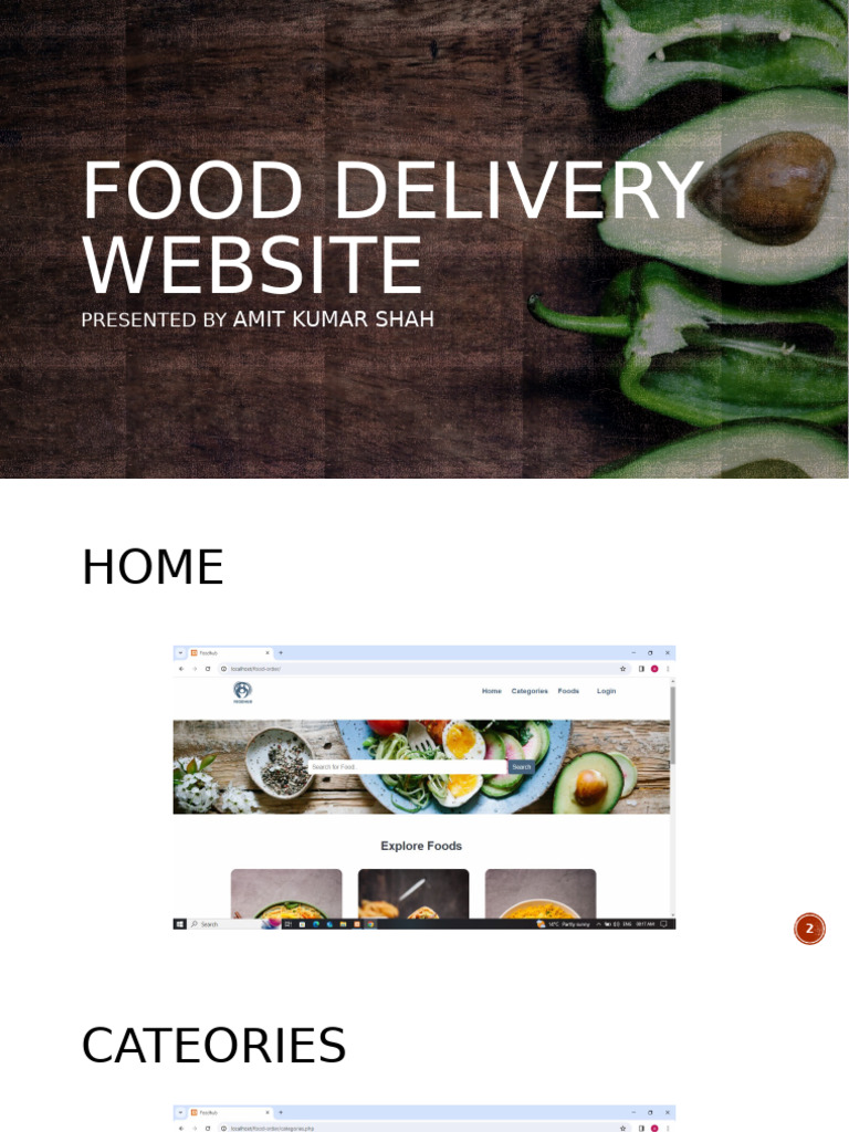 Food Delivery Website Overview | PDF