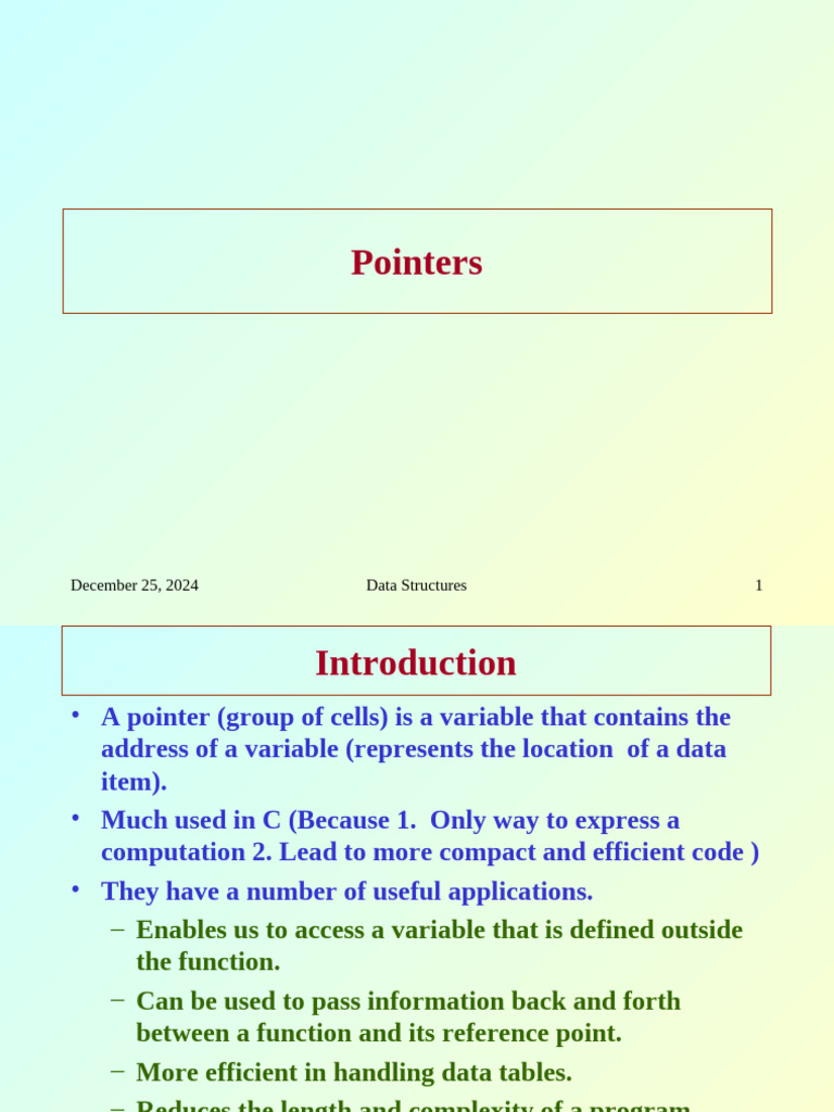 Unit-1-pointers-1 (1) | PDF | Pointer (Computer Programming) | Integer (Computer Science)