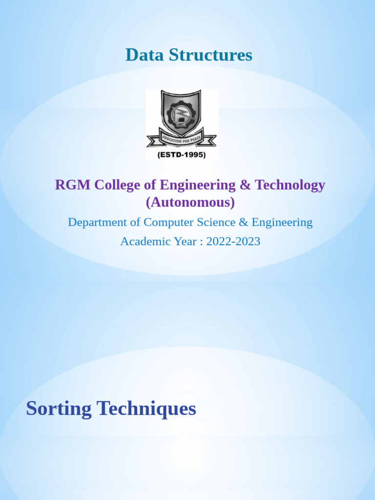 Sorting Techniques_Complete Data | PDF | Algorithms | Algorithms And ... Sorting Techniques_Complete Data | PDF | Algorithms | Algorithms And ...